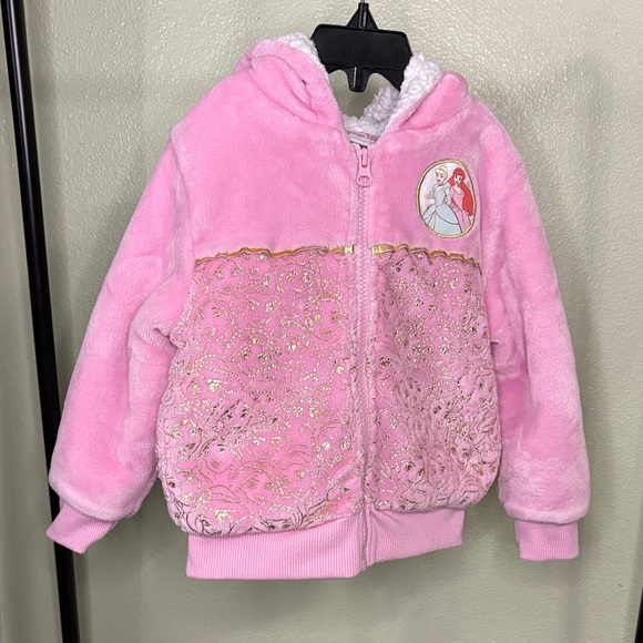 Disney | Jackets & Coats | Disney Princess Pink Coat With Plush White ...